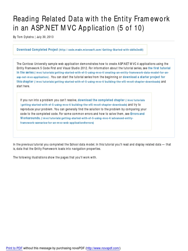 Reading Related Data With The Entity Framework in An ASP - NET MVC Application (5 of 10) - The ...