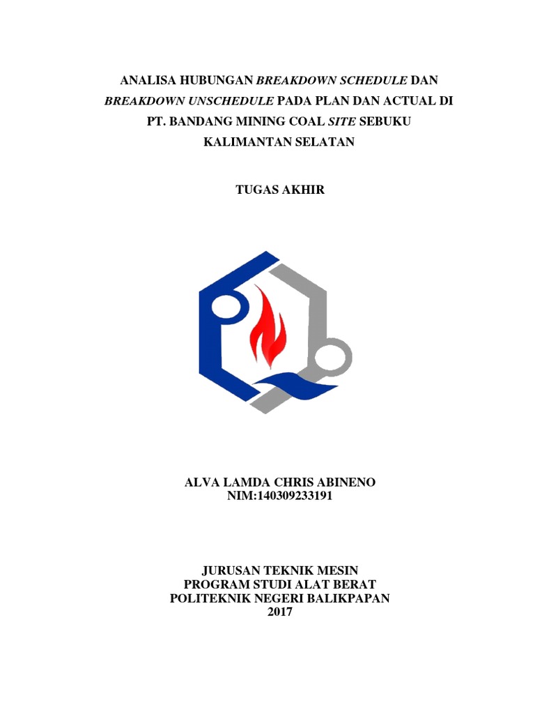 Analisa Hubungan Breakdown Schedule Dan Breakdown Unschedule Pada Plan ...