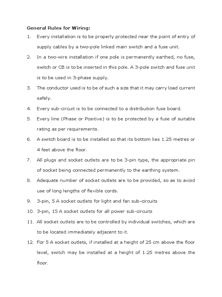 0 - General Rules For Wiring PDF | PDF | Ac Power Plugs And Sockets ...