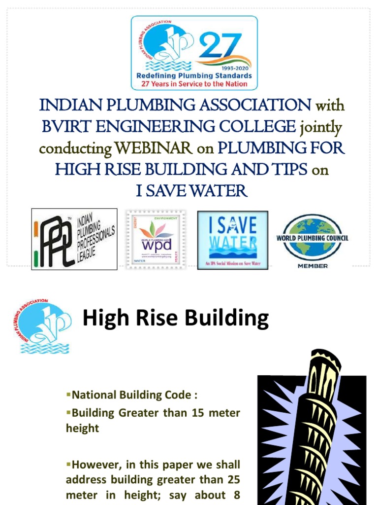 Plumbing For High Rise Building 08062K | PDF | Plumbing | Pipe (Fluid ...