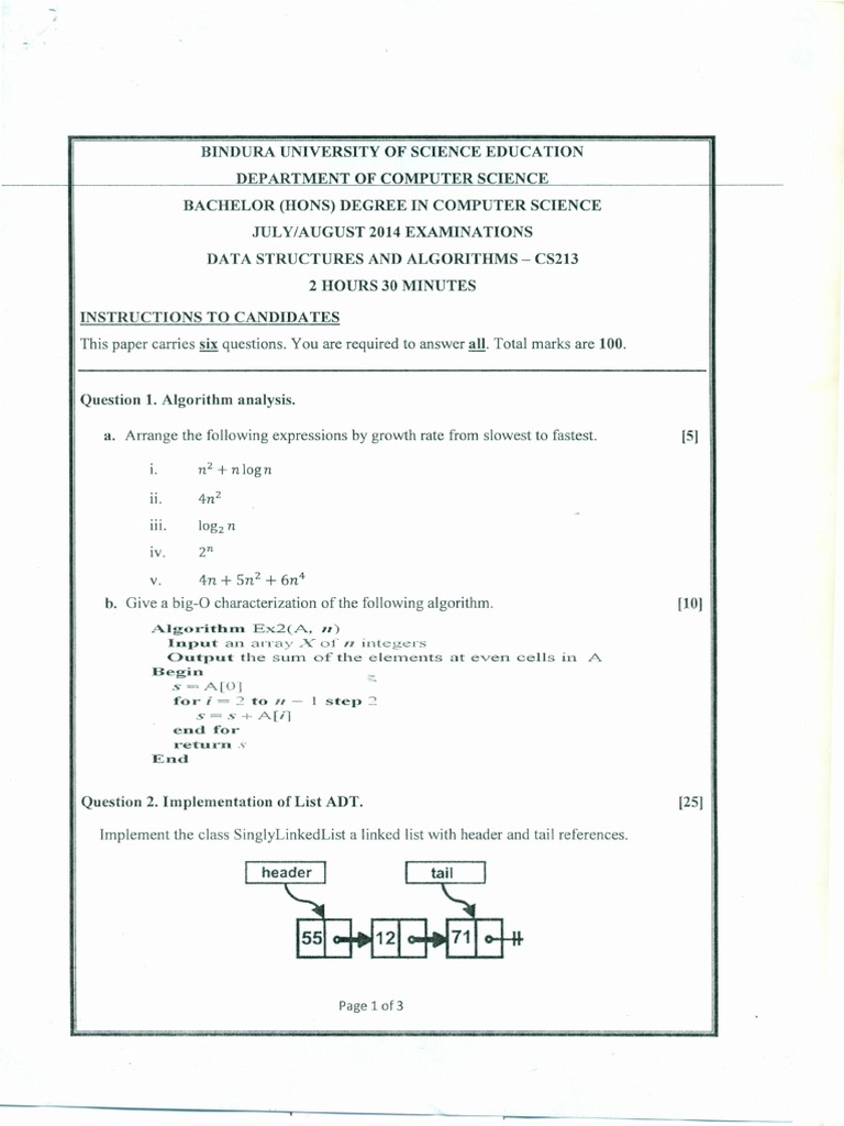 CS213 Data Structures and Algorithms PDF | PDF | Vertex (Graph Theory ...