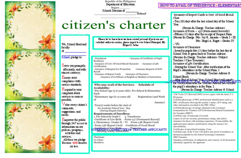 Citizen's Charter | Download Free PDF | Teachers | Learning