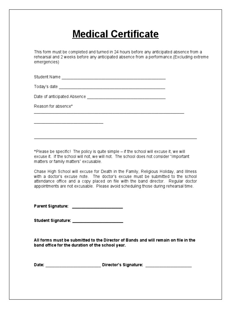 Medical Certificate | PDF