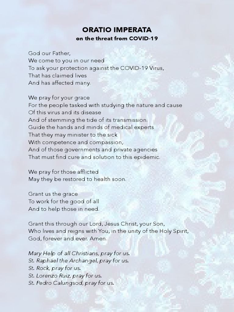 Oratio Imperata Covid 19 English PDF | PDF