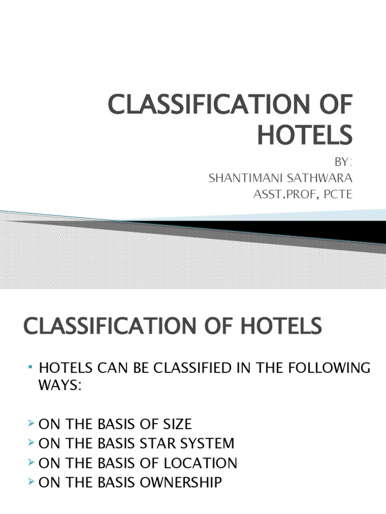 Classification of Hotels | PDF | Hotel | Service Industries