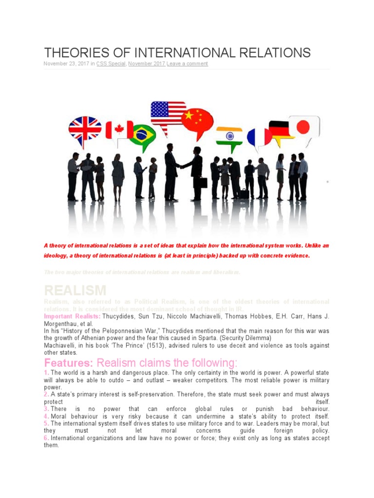 Theories of International Relations: Realism | Download Free PDF ...