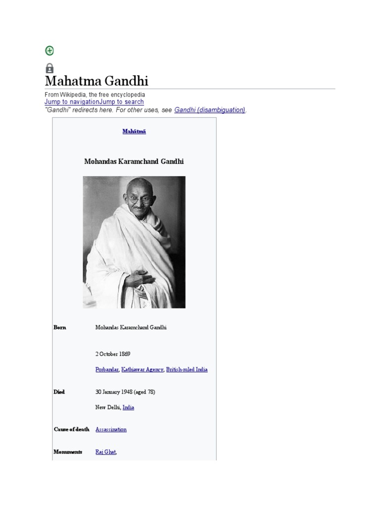 Mahatma Gandhi | PDF | Mahatma Gandhi