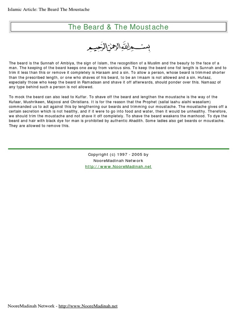 Beard and Moustache | PDF