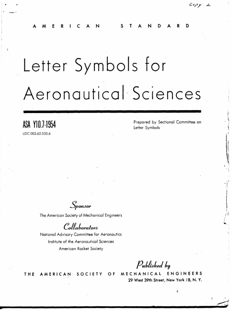 Letter Aeronautical Sciences: Symbols For | PDF | Bracket | Physical ...