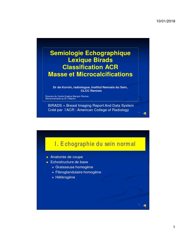 Classification ACR en échographie mammaire | PDF | Cancer | Néoplasmes