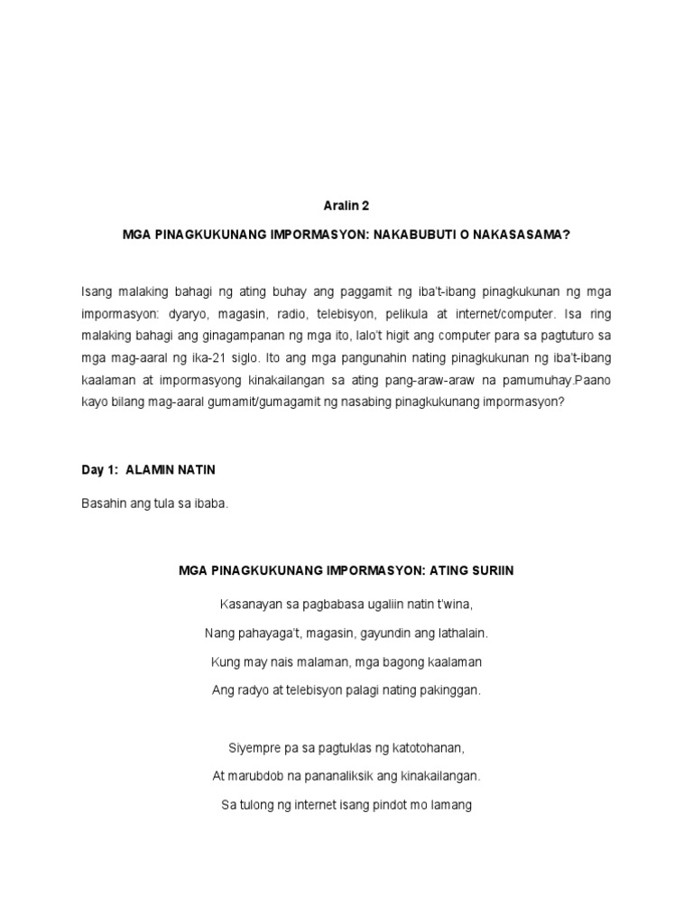 Penaroyo G5 Esp Q1W2 SLM | PDF