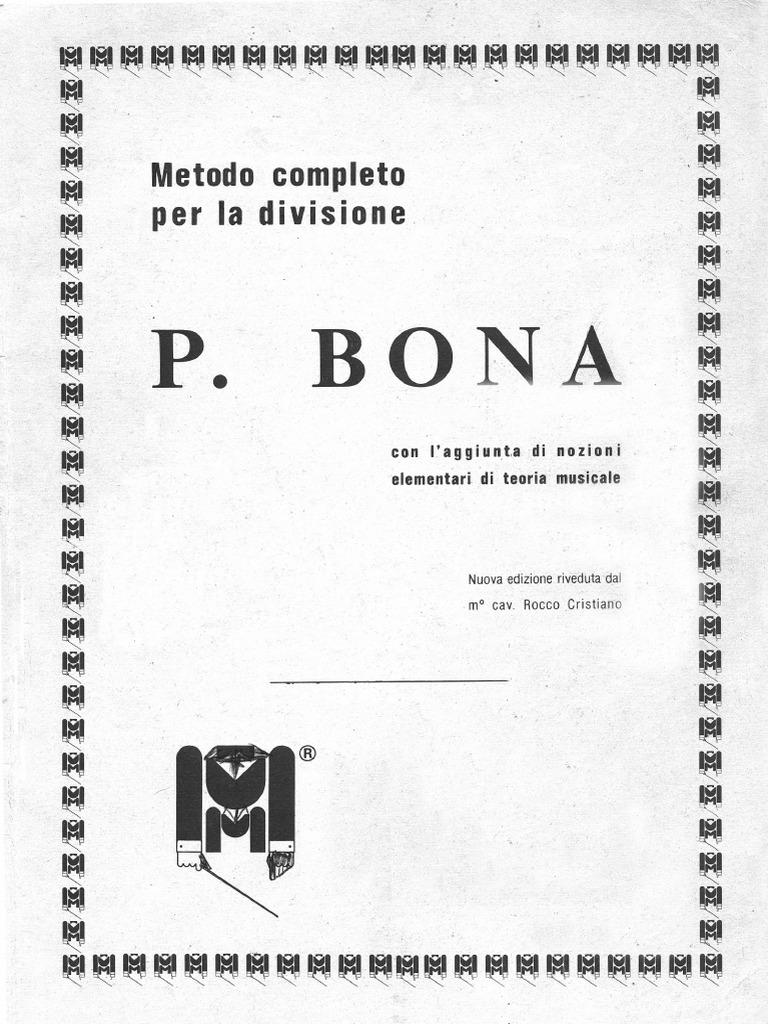 Teoria Musicale - Pasquale Bona - Metodo Completo Per La Divisione PDF | PDF