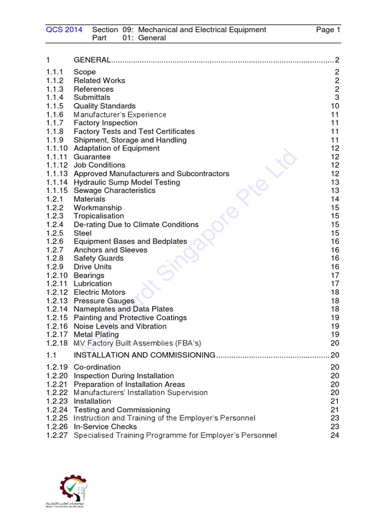 09-1 Mechanical & Electrical Equipment | PDF | Specification (Technical Standard) | Computing ...