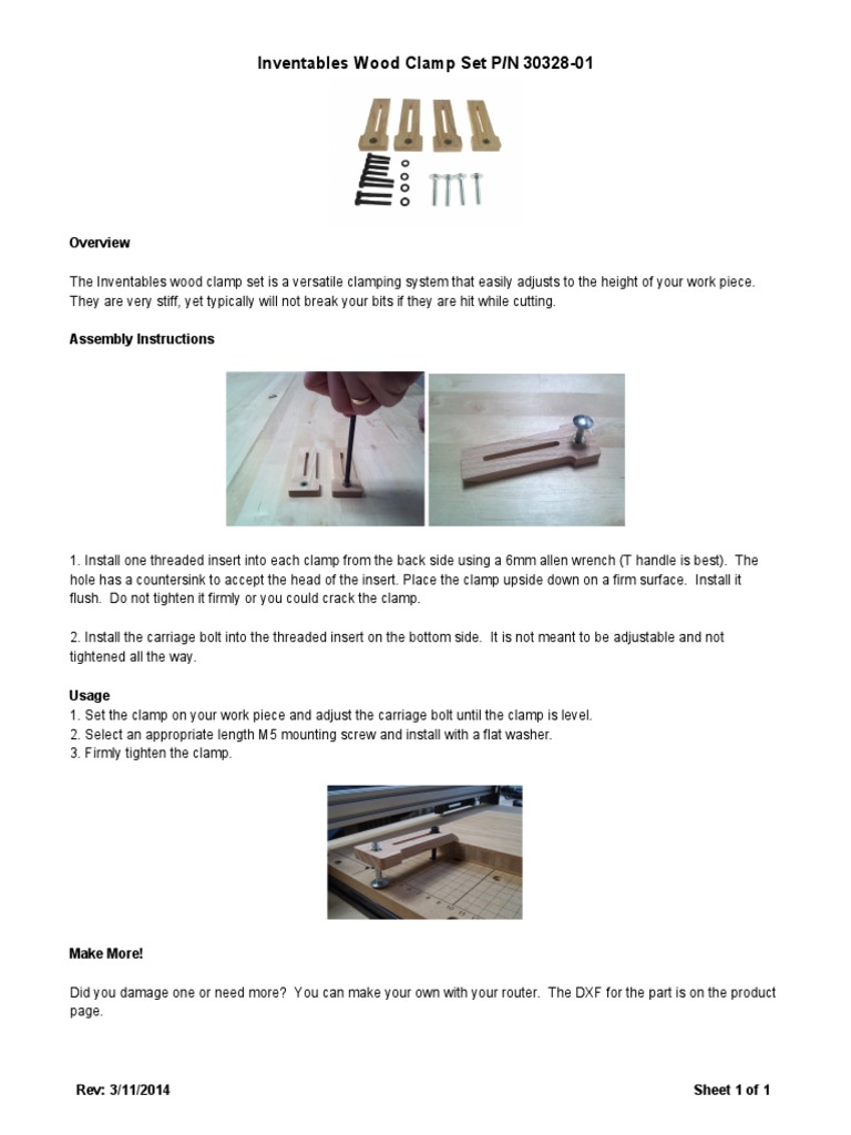 Inventables Wood Clamp Set P/N 30328 01 | PDF | Home & Garden | History