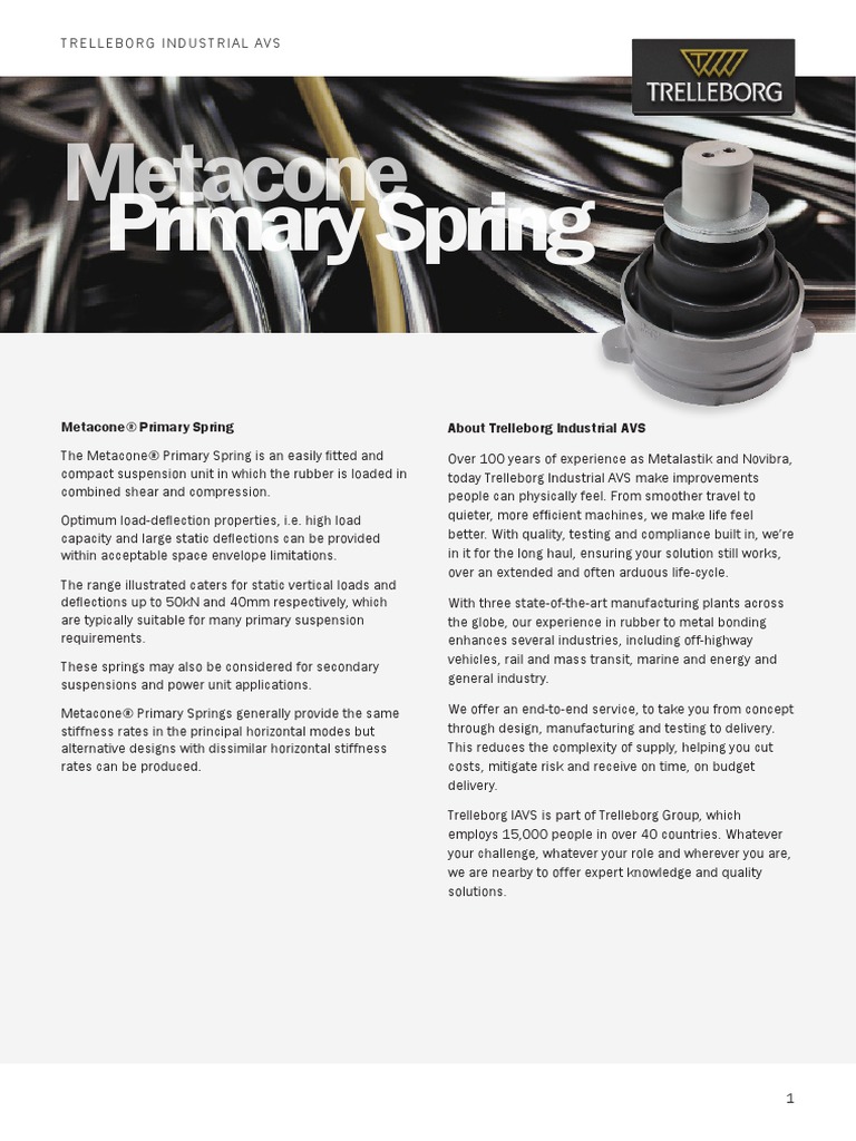 TIAVS Metacone Primary Spring | PDF | Stiffness | Economic Sectors