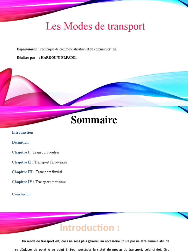 Les Modes de Transport Détaillés | PDF | Mode de transport | Transport