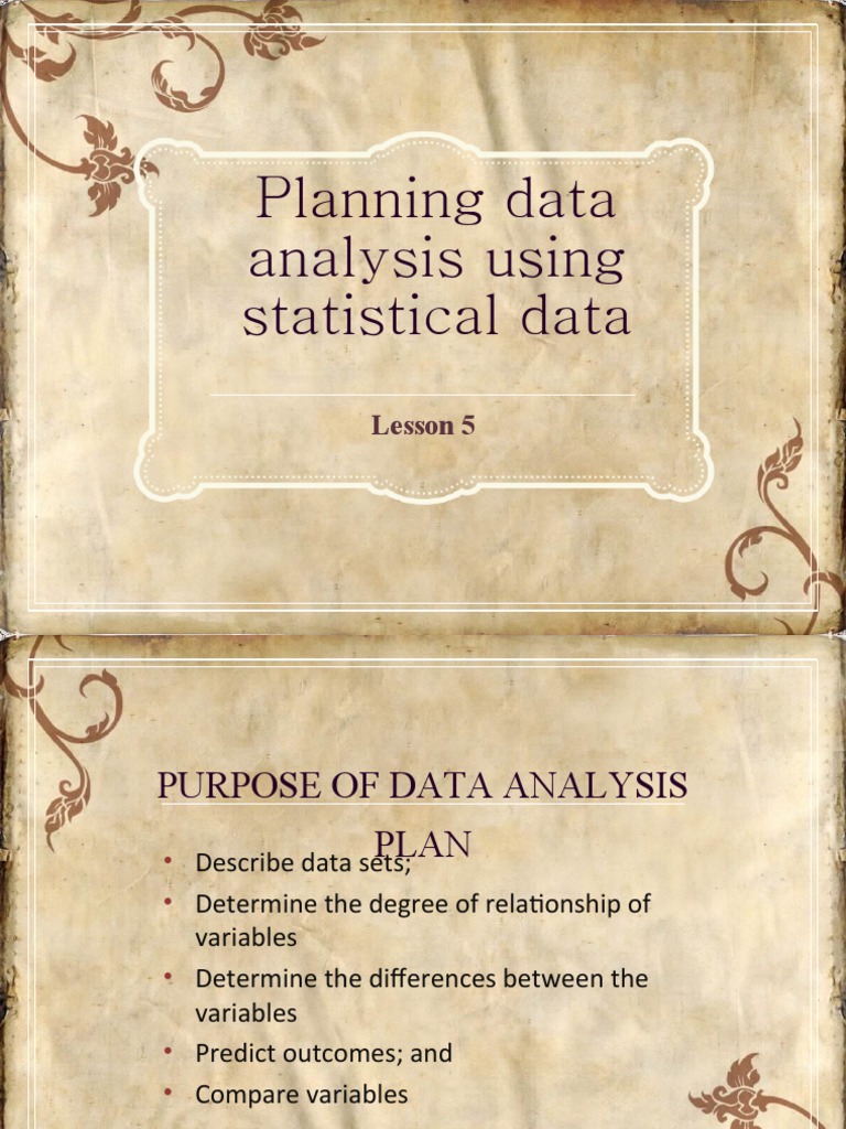 Main Title: Planning Data Analysis Using Statistical Data | PDF | Type ...