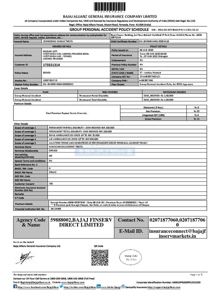 Comp Ins Policy Gpa 617000000 PDF | PDF | Insurance | Financial Services