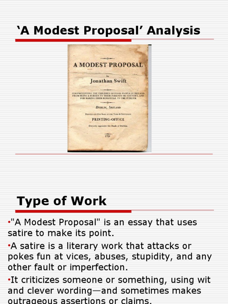 An Analysis of Jonathan Swift's Satirical Masterpiece 'A Modest ...