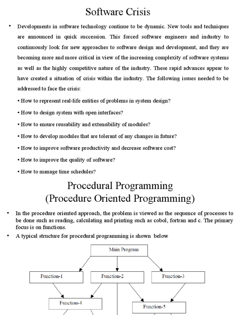Software Crisis | PDF | Object Oriented Programming | Pointer (Computer ...