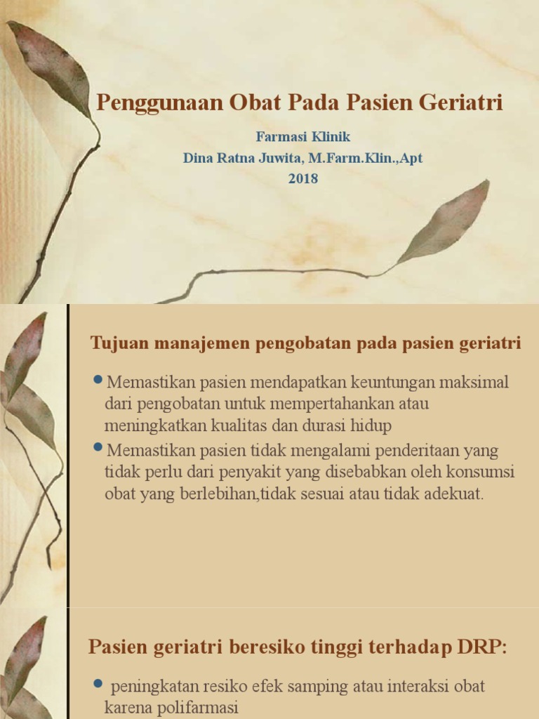 Penggunaan Obat Pada Pasien Geriatri | PDF