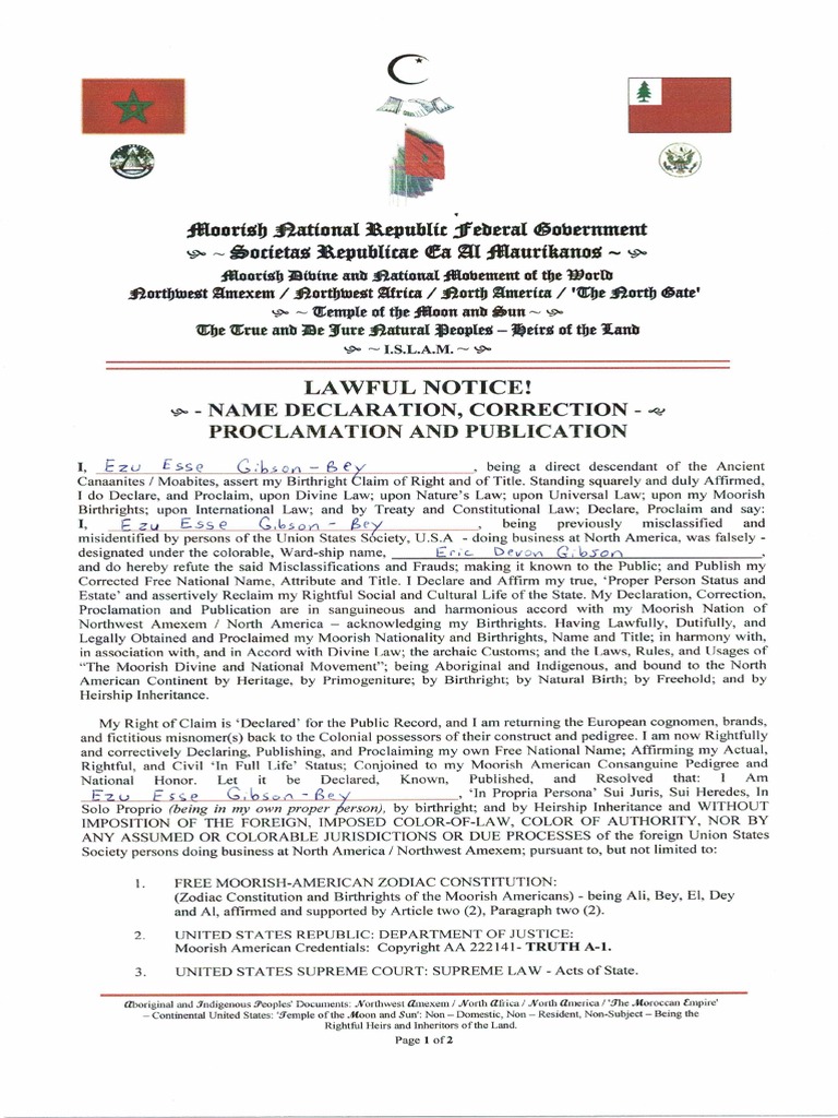 Name Declaration, Correction, Proclamation and Pubication | PDF