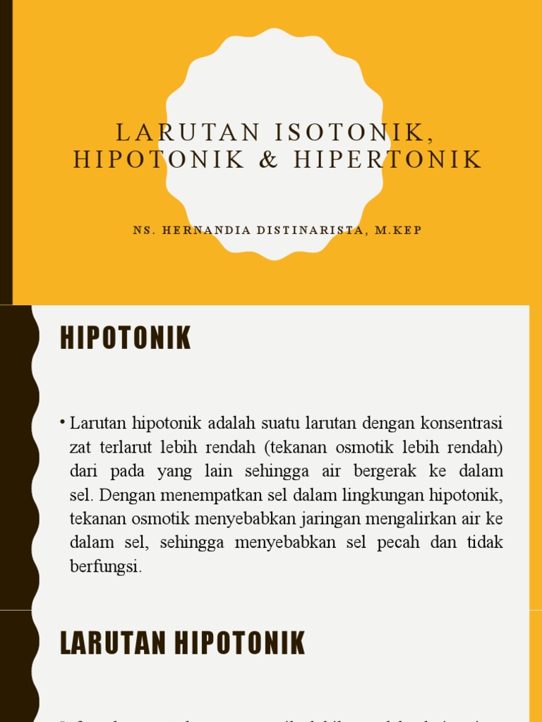 Larutan Isotonik Hipotonik Dan Hipertonik Ns. Rista | PDF | Kajian ...