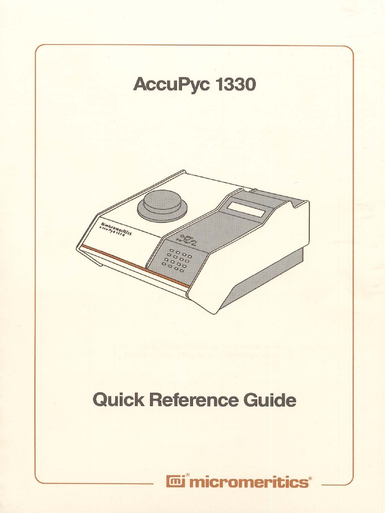 AccuPyc 1330 Quick Reference Guide | PDF | Manufactured Goods | Nature