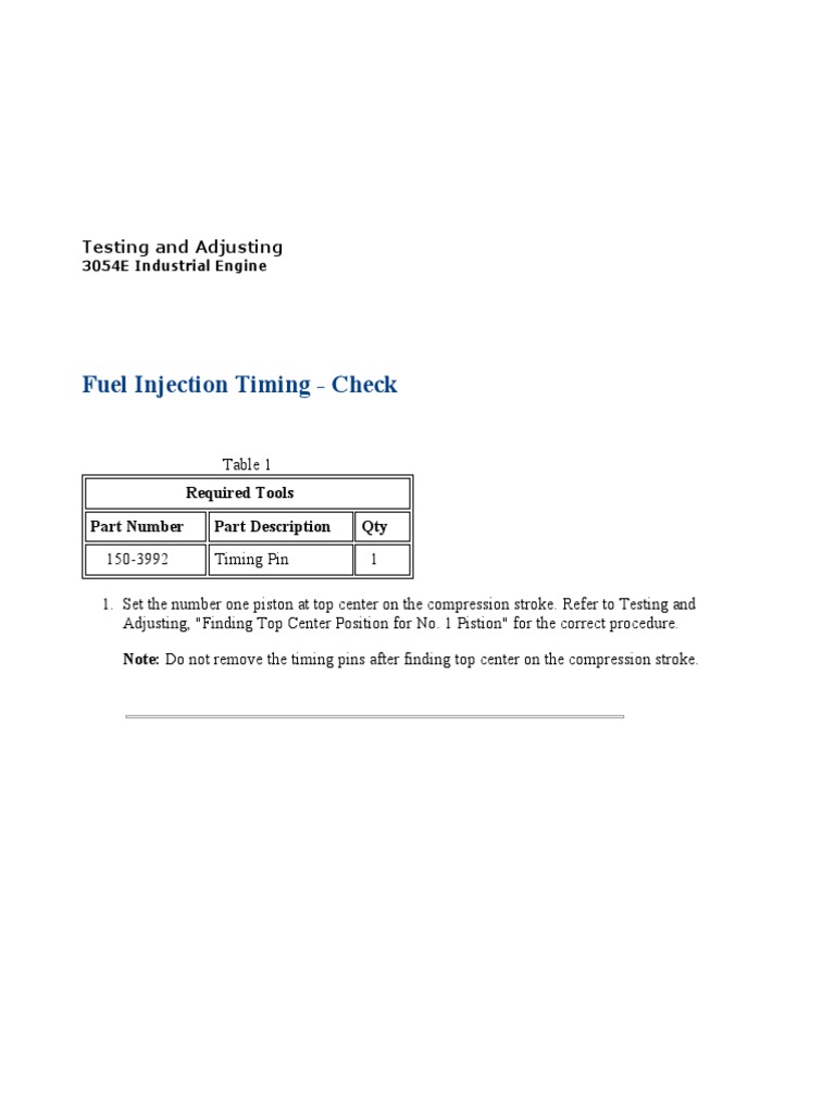 Fuel Injection Timing - Check: Testing and Adjusting | PDF | Business ...