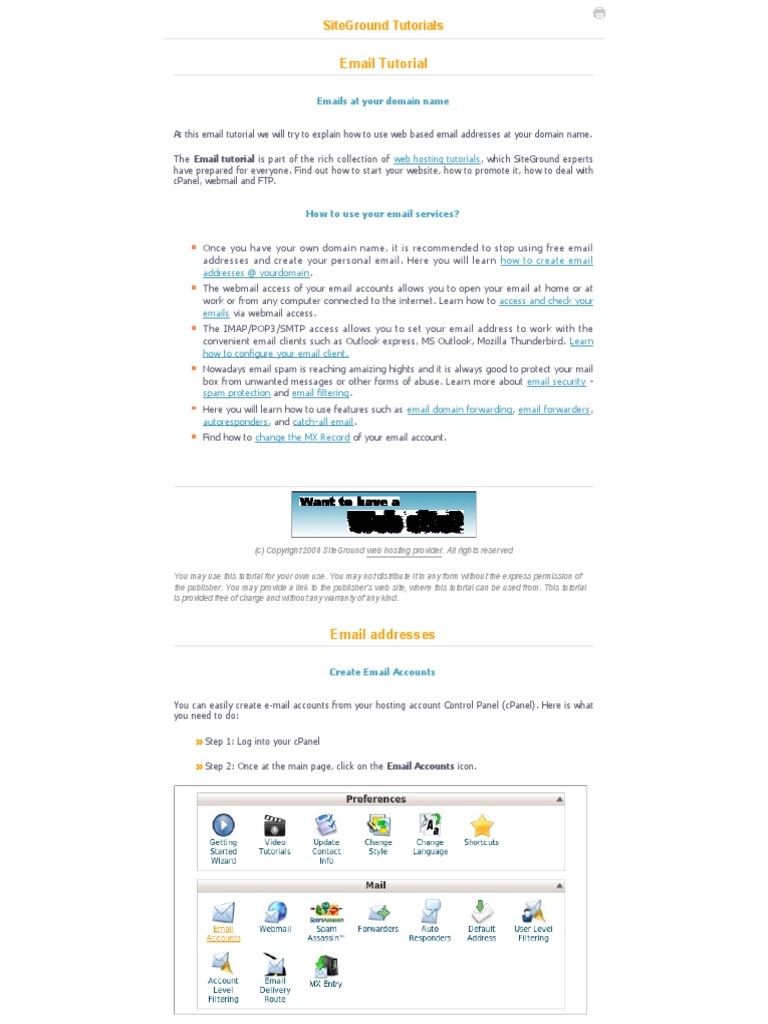 SiteGround Email Tutorial PDF | PDF | Email Spam | Port (Computer ...