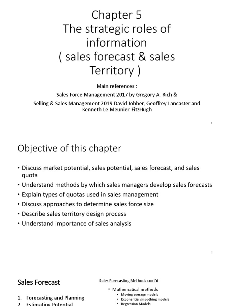 PDF Chapter 5 MKT205 Lecture Notes & Tutorials | PDF | Sales | Forecasting