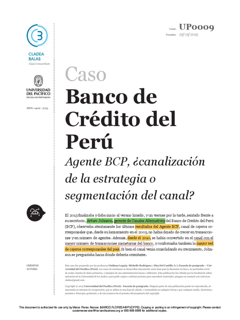 2018.I - Caso Agente BCP | PDF | Inclusión financiera | Bancos