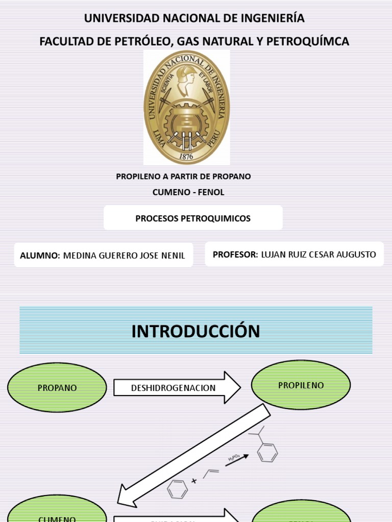 Producción de Propileno y Fenol desde Propano | PDF | Propano | Catálisis