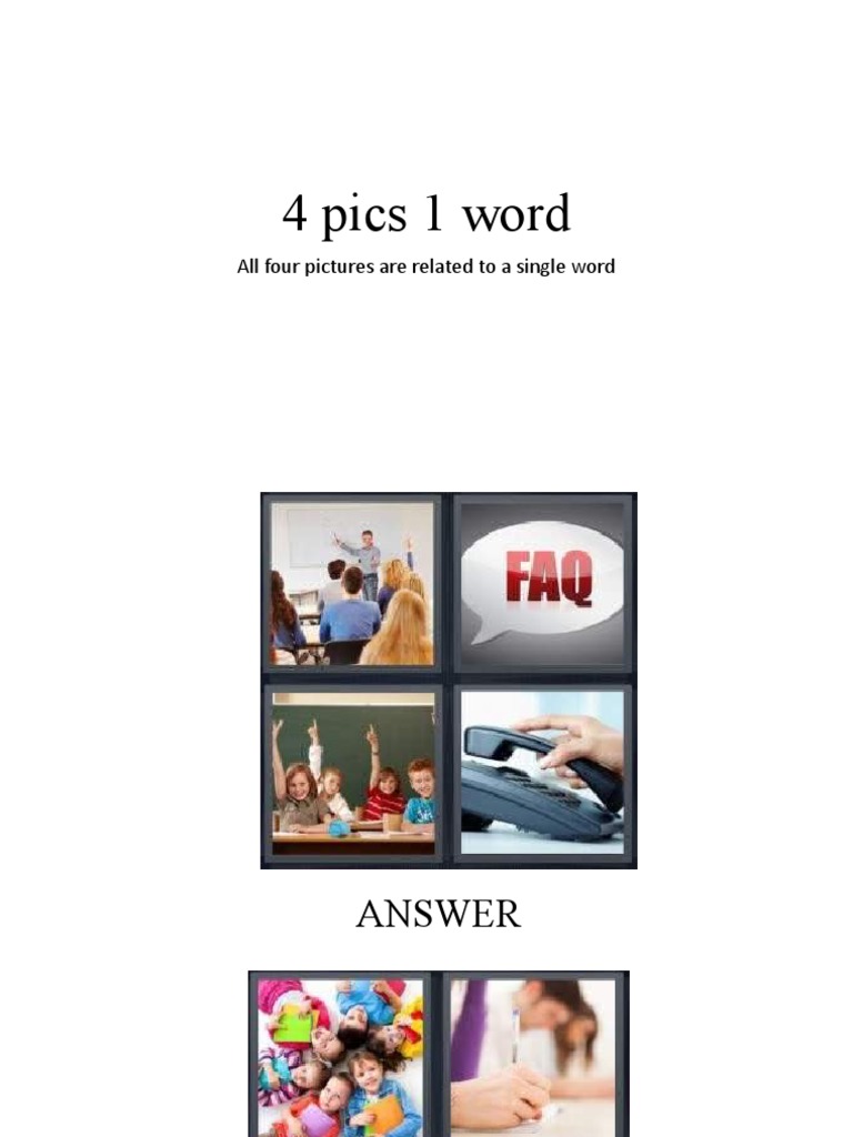 4 Pics 1 Word: All Four Pictures Are Related To A Single Word | PDF