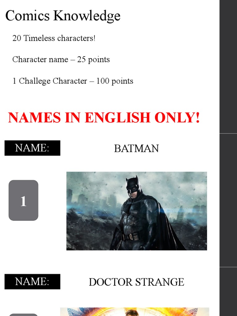 Challenge SuperHeroes Quiz | PDF