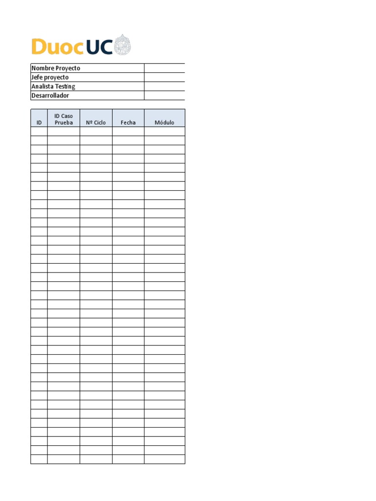 Planilla Registro de Defectos - Template | PDF