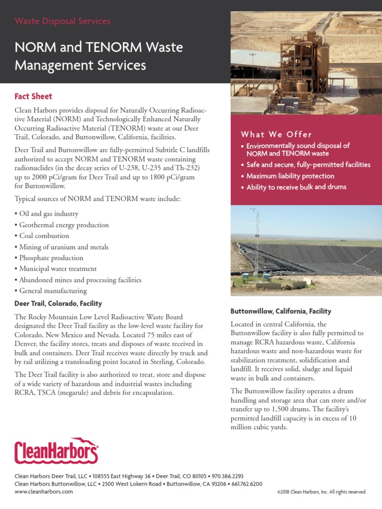 NORM and TENORM Waste Management Services | PDF | Hazardous Waste ...