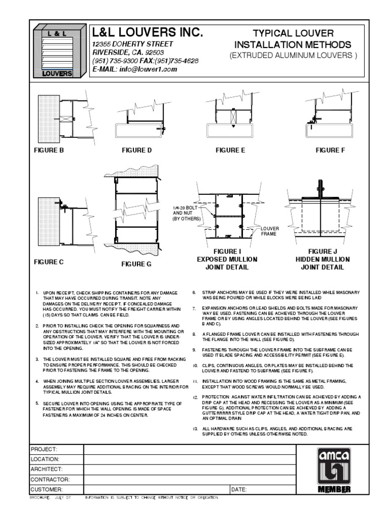 Louver Installation Methods Guide | PDF | Framing (Construction) | Screw