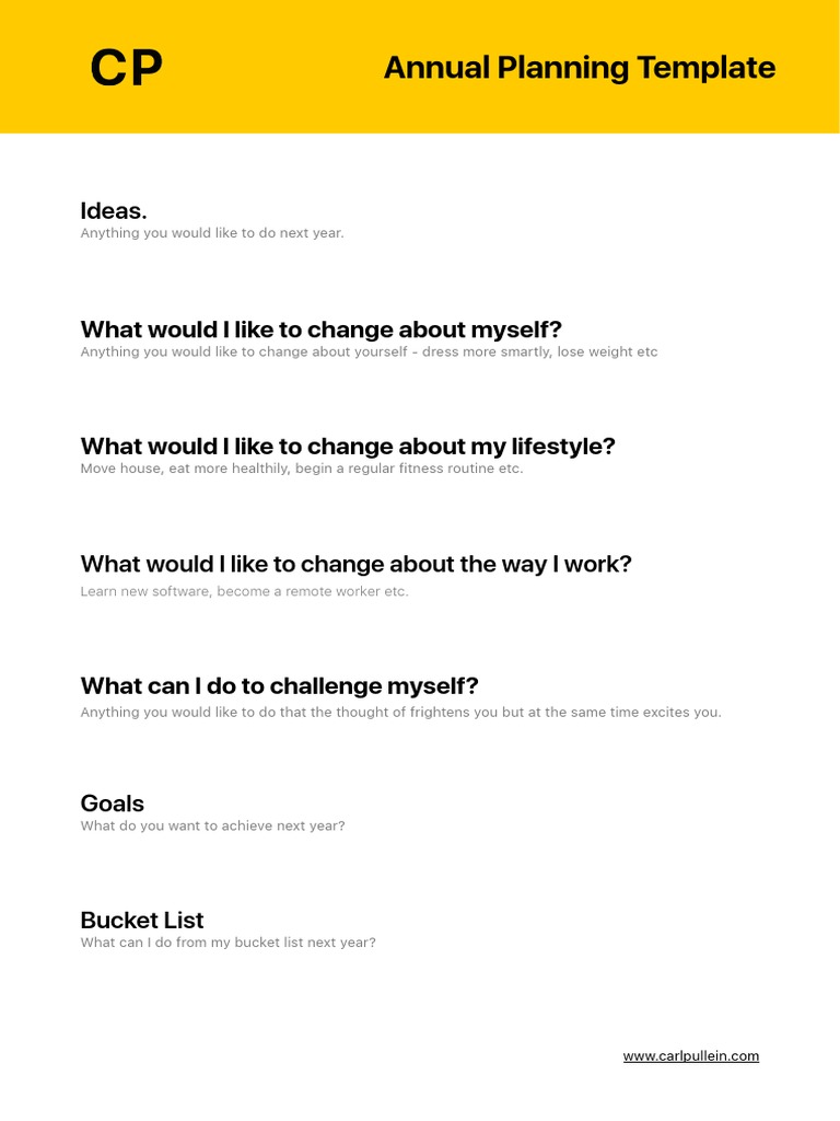 Annual Planning Template | PDF