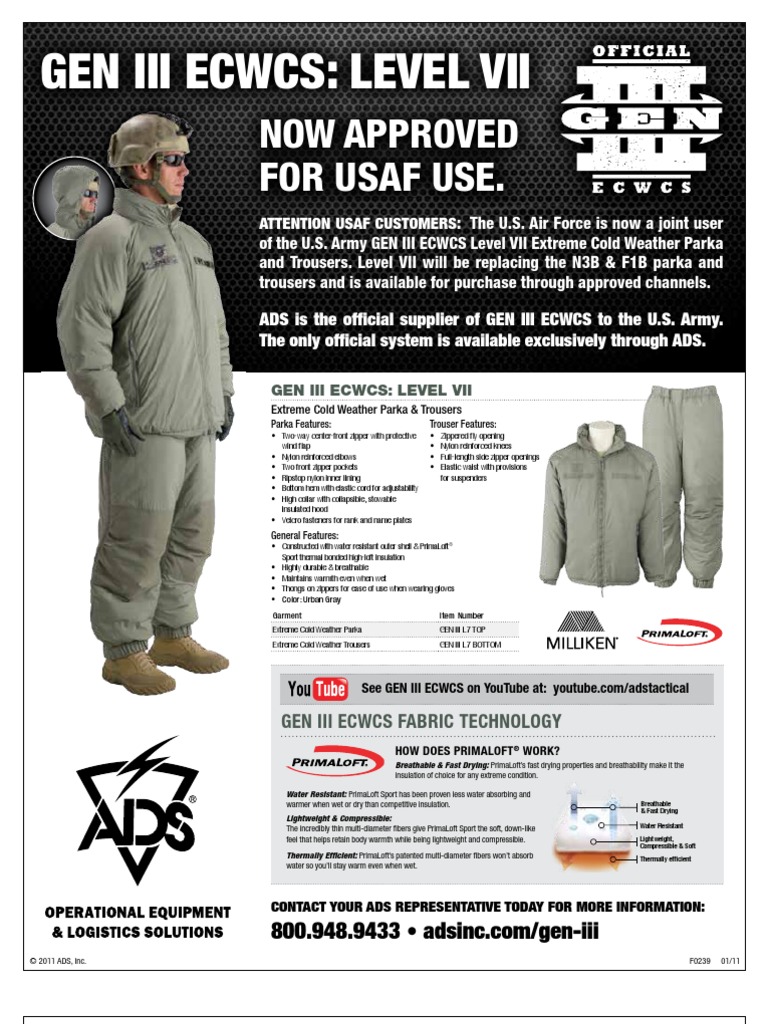 USAF Approves ECWCS Gen III Lvl7 | PDF | Fashion | Clothing