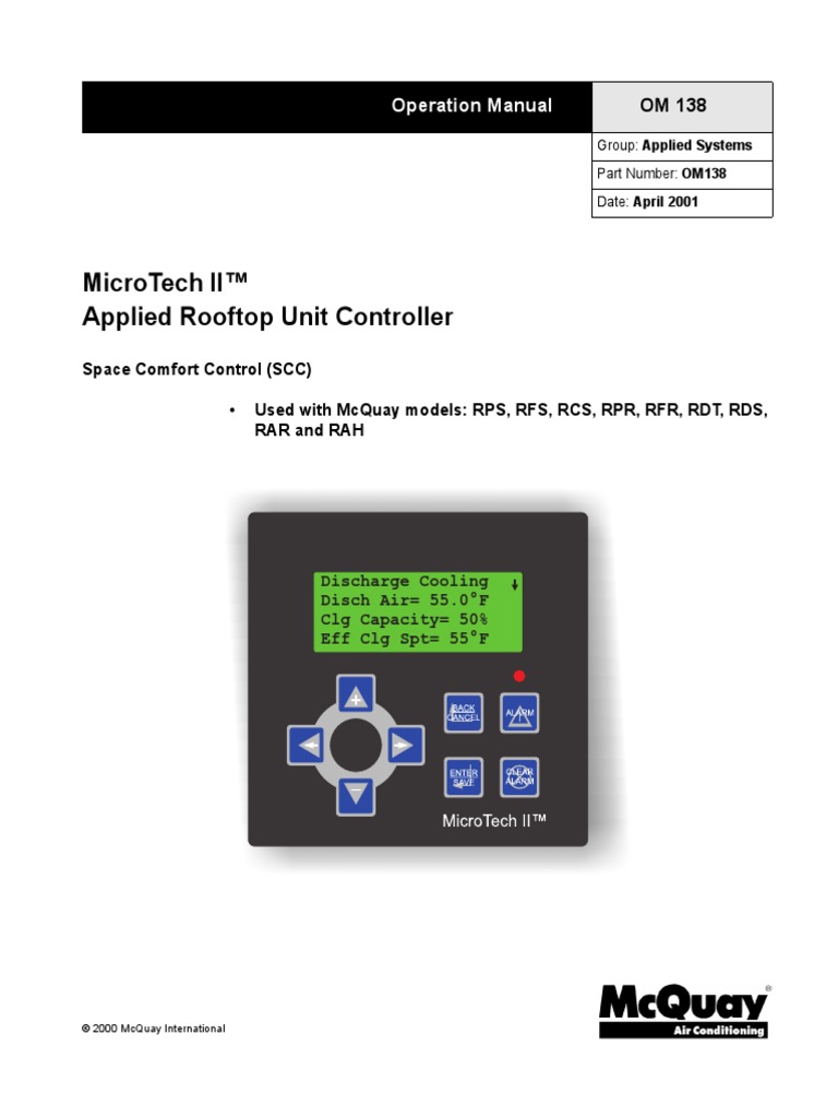 Microtech Ii™ Applied Rooftop Unit Controller: Operation Manual | PDF ...
