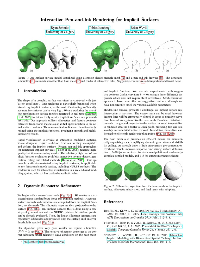 Interactive Pen-And-Ink Rendering For Im | PDF | Rendering (Computer Graphics) | Applied Mathematics