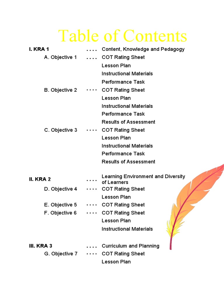 Table of Contents | PDF | Lesson Plan | Education Theory