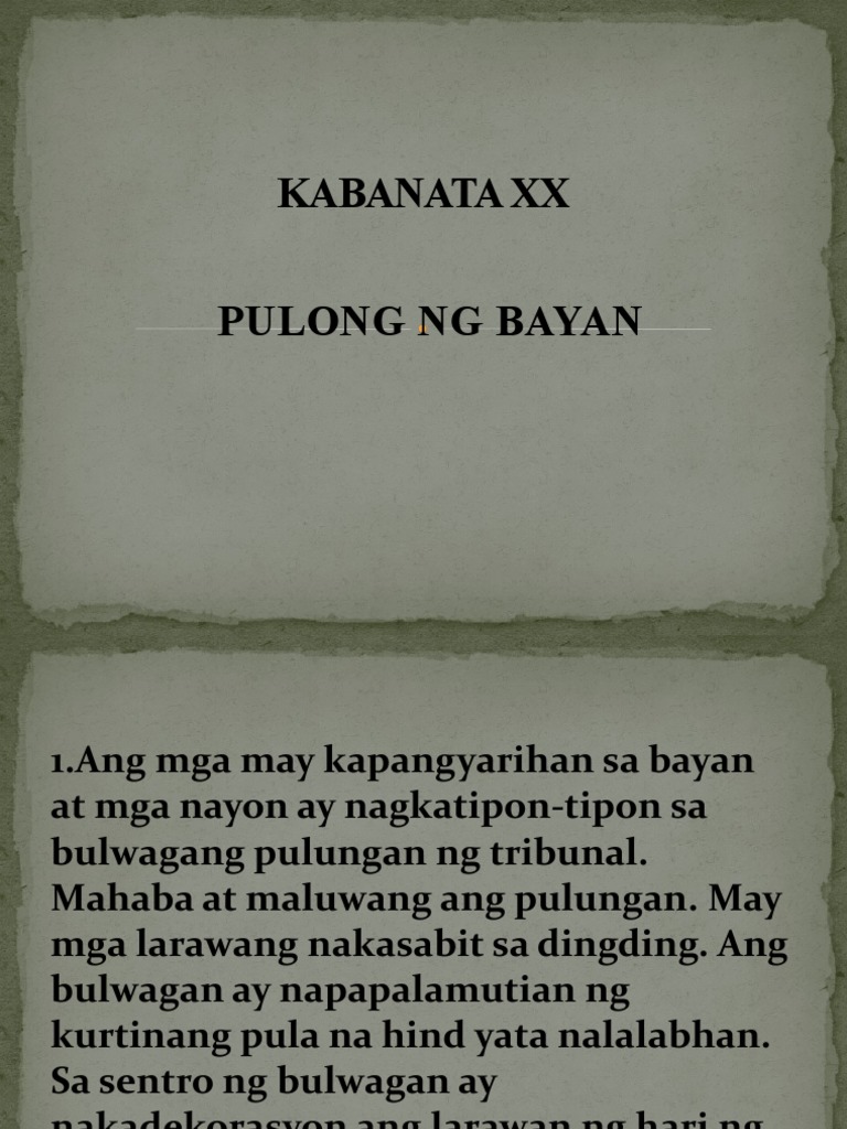 Kabanata 20 Pulong NG Bayan | PDF