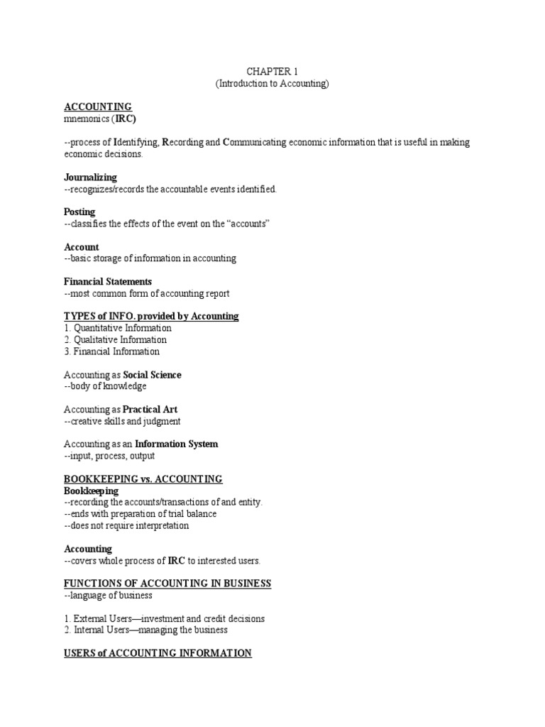 CHAPTER 1 (Financial Accounting and Reporting) | PDF | Accounting ...