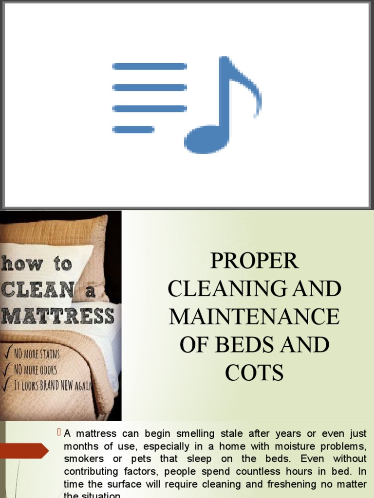 Proper Cleaning and Maintenance of Beds and Cots | PDF | Mattress ...