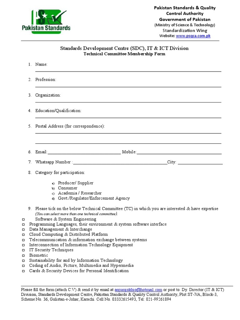Standards Development Centre (SDC), IT & ICT Division: Technical ...