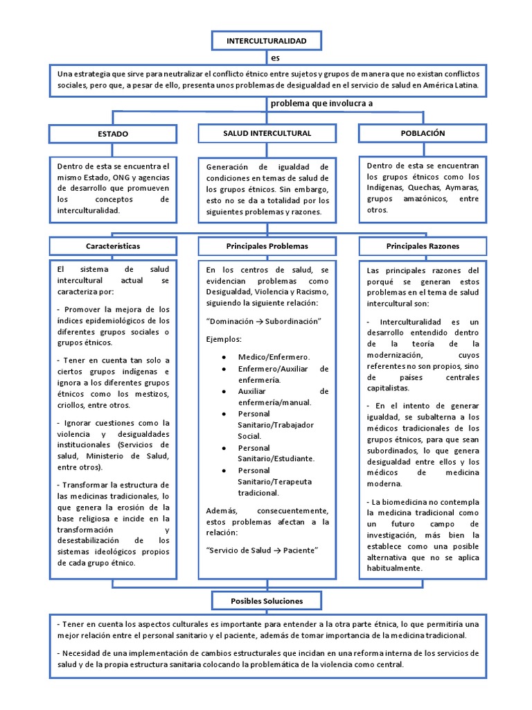 Mapa Conceptual Salud Intercultural | PDF | Desigualdad social | Discriminación y relaciones ...
