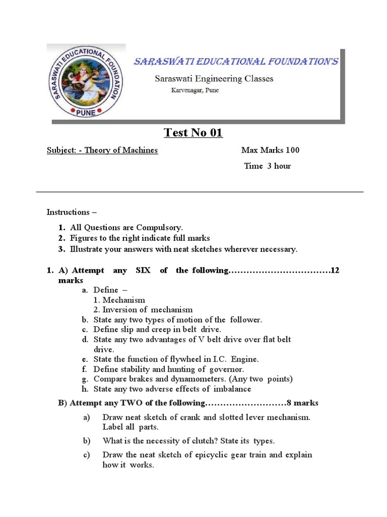 TOM Test | PDF | Belt (Mechanical) | Angle