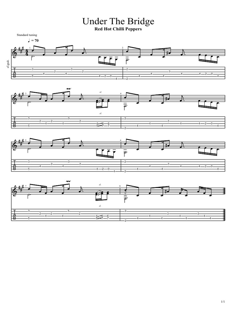 Under The Bridge: Red Hot Chilli Peppers | PDF | Rock Music